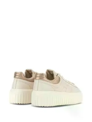 Hogan H-stripes Lace-up Leather Sneakers - Neutrals