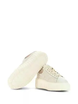 Hogan H-stripes Lace-up Leather Sneakers - Neutrals