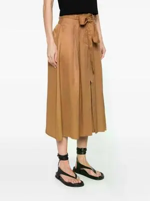 KAOS Pleated A-line Midi Skirt