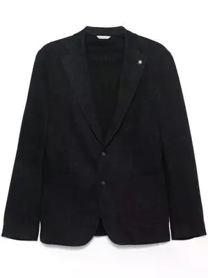 MANUEL RITZ Brooch-detail Blazer - Blue