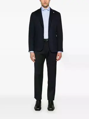 MANUEL RITZ Brooch-detail Blazer - Blue