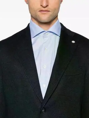 MANUEL RITZ Brooch-detail Blazer - Blue