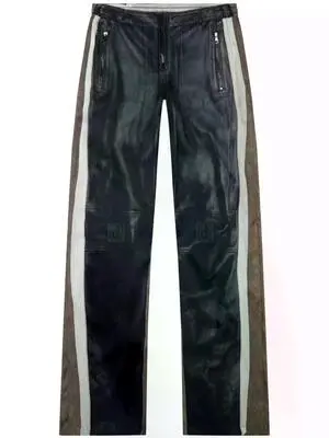 DIESEL® Side-stripe Straight-leg Trousers - Black