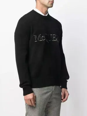 Alexander McQueen Logo-embroidered Knitted Jumper