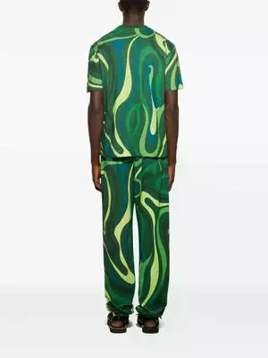 Emilio Pucci Marmo-print Track Pants - Green