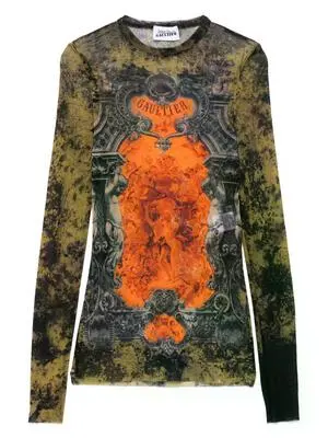 JEAN PAUL GAULTIER Logo-print Top - Black