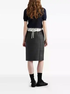 Prada Wool Check Pattern Skirt - Grey