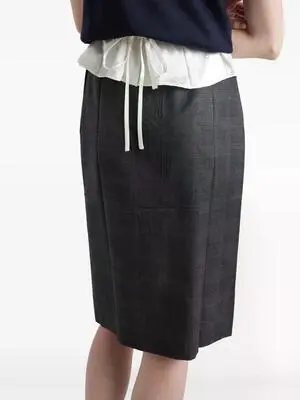 Prada Wool Check Pattern Skirt - Grey