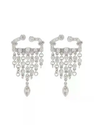 Yvonne Léon 18kt White Gold Diamond Drop Earrings - Silver