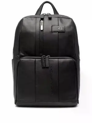 PIQUADRO Panelled Leather Backpack - Black
