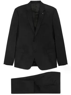 LARDINI Brooch-detail Suit - Black