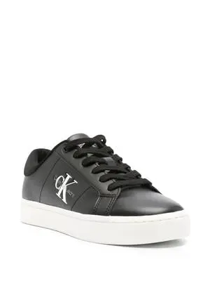 Calvin Klein Debossed Logo Leather Sneakers