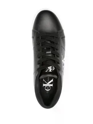 Calvin Klein Debossed Logo Leather Sneakers