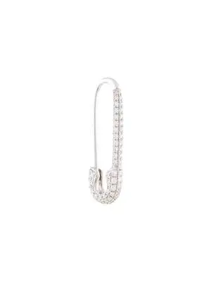 ANITA KO Safety Pin Diamond Earring - Silver