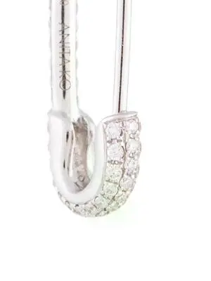 ANITA KO Safety Pin Diamond Earring - Silver