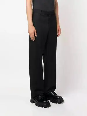 Alexander McQueen Straight-leg Wool Trousers - Black