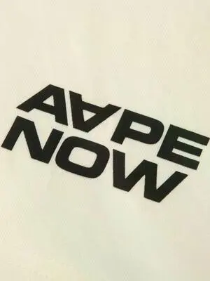 AAPE BY *A BATHING APE Moonface Logo-patch T-shirt - Neutrals