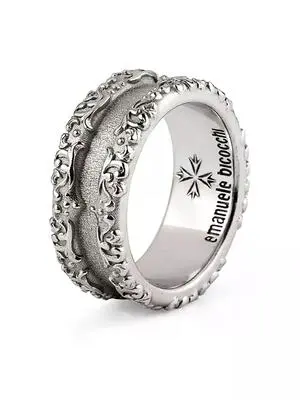 Emanuele Bicocchi Arabesque Double Band Ring - Silver