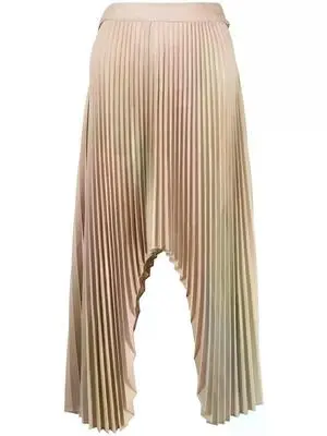 Rokh Arch Pleated Midi Skirt - Brown