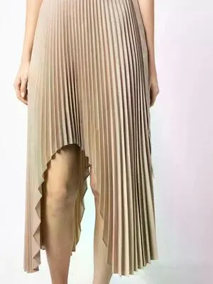 Rokh Arch Pleated Midi Skirt - Brown