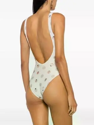 AMIR SLAMA Graphic-print Cut-out One-piece Swimsuit