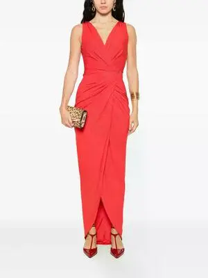 NISSA Glitter Maxi Dress - Red