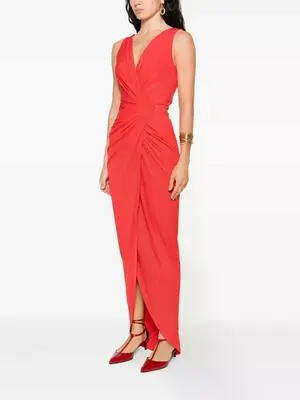 NISSA Glitter Maxi Dress - Red