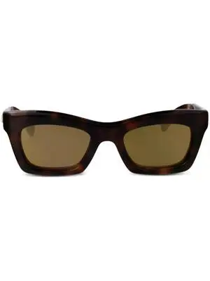 Gucci Logo-lettering Sunglasses - Brown