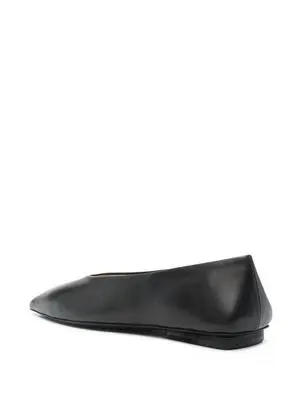 Marsèll Ago Pointed-toe Leather Ballet Flats - Black