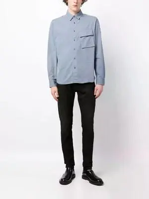Belstaff Logo-patch Button-up Cotton Shirt