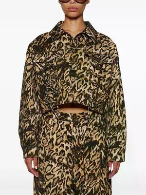 JEAN PAUL GAULTIER Leopard-print Denim Jacket