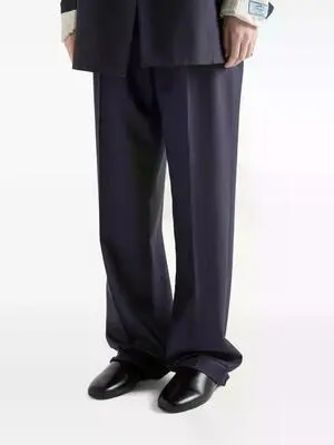 Prada Belted Wool Trousers - Blue