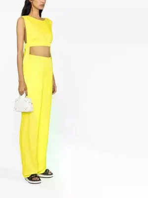 MSGM Full-length High-waisted Straight-leg Trousers