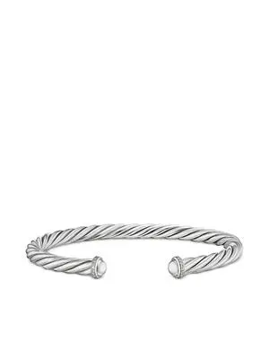 David Yurman Sterling Cable Diamond Cuff Bracelet