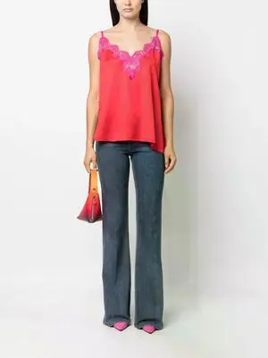 Dsquared2 Lace-panelled Asymmetric Cami Top