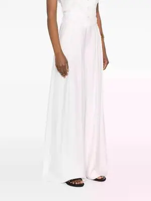 NISSA Gathered Detailing Palazzo Pants - White