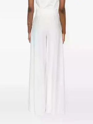 NISSA Gathered Detailing Palazzo Pants - White