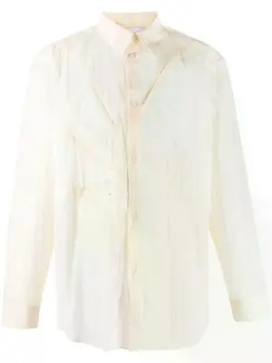 POST ARCHIVE FACTION Semi-sheer Zip-pocket Shirt - Neutrals