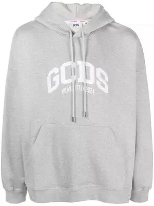 Gcds Logo-patch Jersey Cotton Hoodie