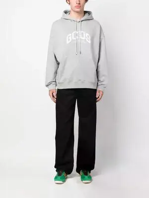 Gcds Logo-patch Jersey Cotton Hoodie