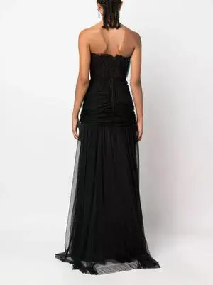 ANA RADU Corset-style Draped Maxi Dress - Black
