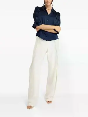 Cinq À Sept Fiona Silk Puff Sleeve Blouse