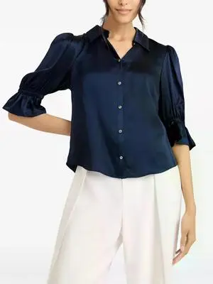 Cinq À Sept Fiona Silk Puff Sleeve Blouse
