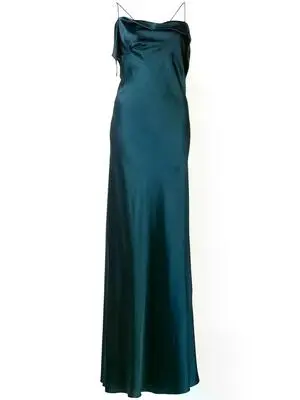 Michelle Mason Square-neck Silk Dress - Blue