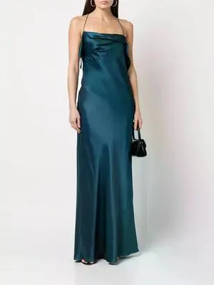 Michelle Mason Square-neck Silk Dress - Blue