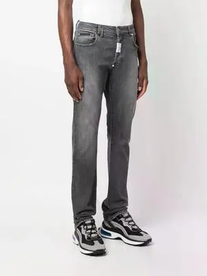 Philipp Plein Logo-patch Slim-cut Jeans - Grey