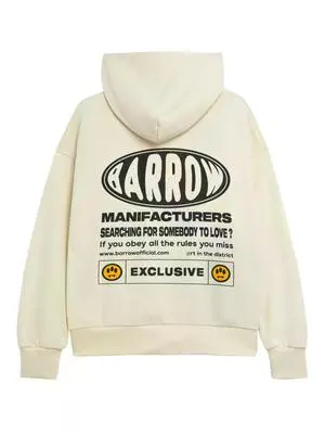 BARROW Logo Print Hoodie - Neutrals