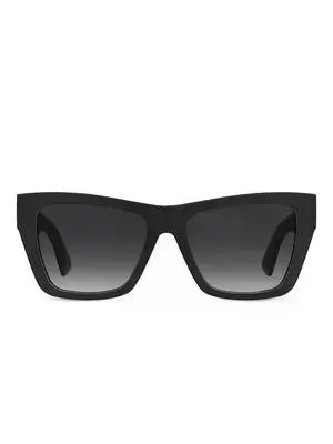 Moschino Rectangle Frame Sunglasses With Logo Plaque - Black