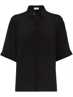 Brunello Cucinelli Monili-bead Embellished Silk Shirt
