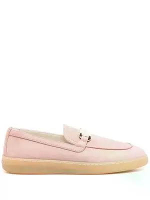 FERRAGAMO Suede Loafers With Gold-tone Hardware